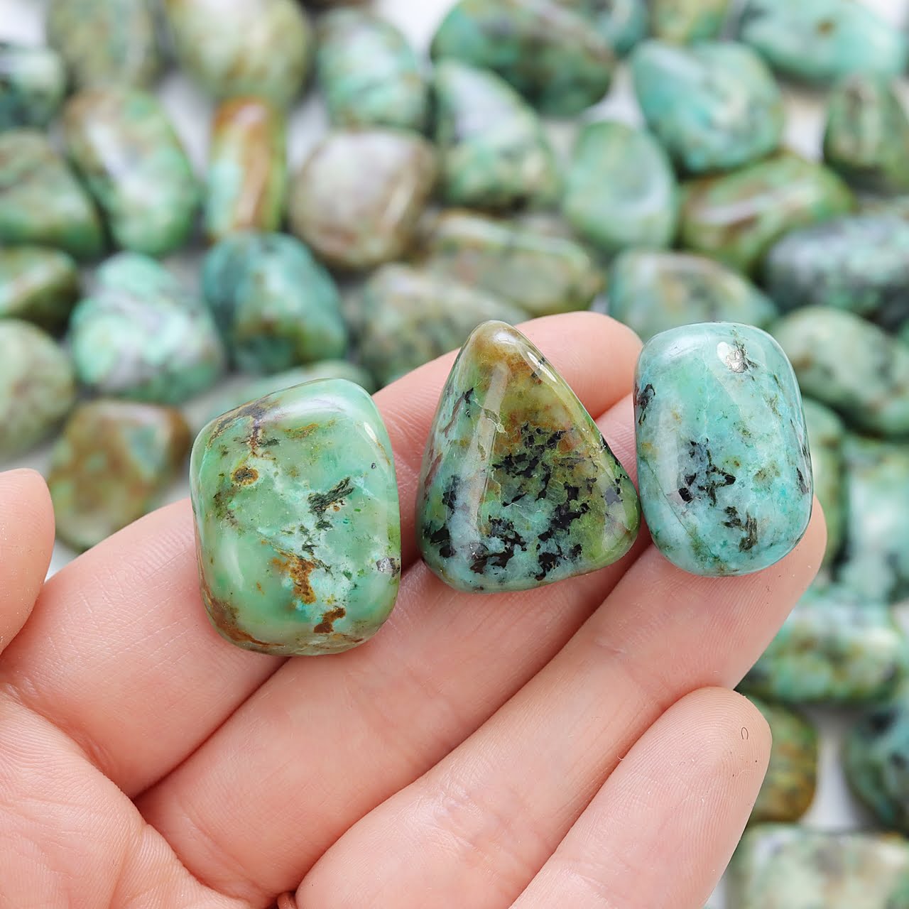 Turkus Afrykański polerowany bryłka 2.5-3cm - Artsento